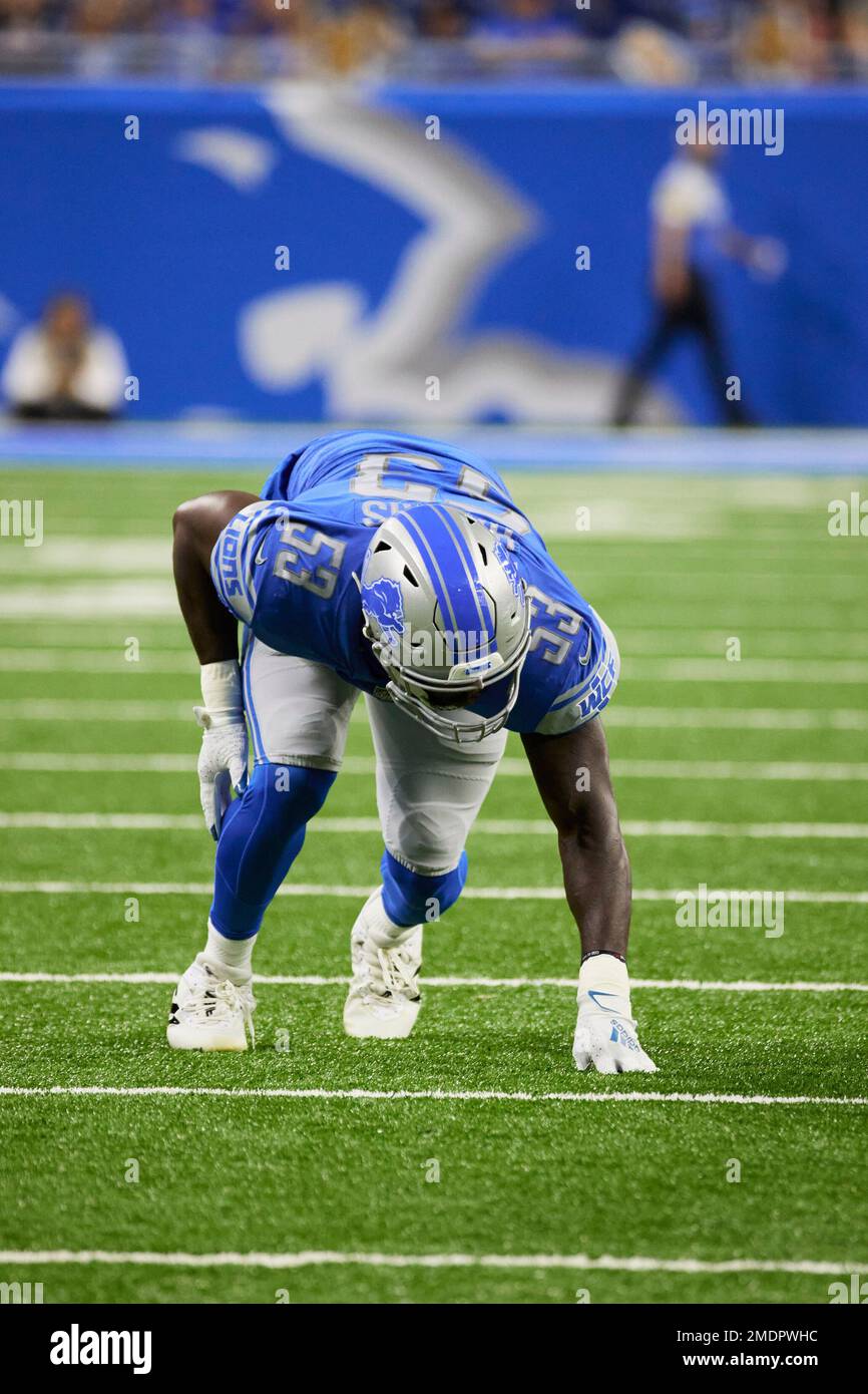 Detroit Lions linebacker Charles Harris (53) in action against ...