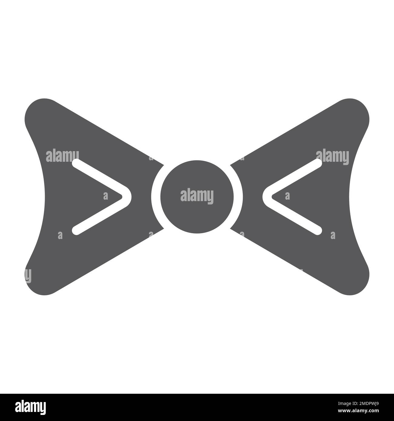 Bow tie glyph icon, clothing and knot, necktie sign, vector graphics, a ...