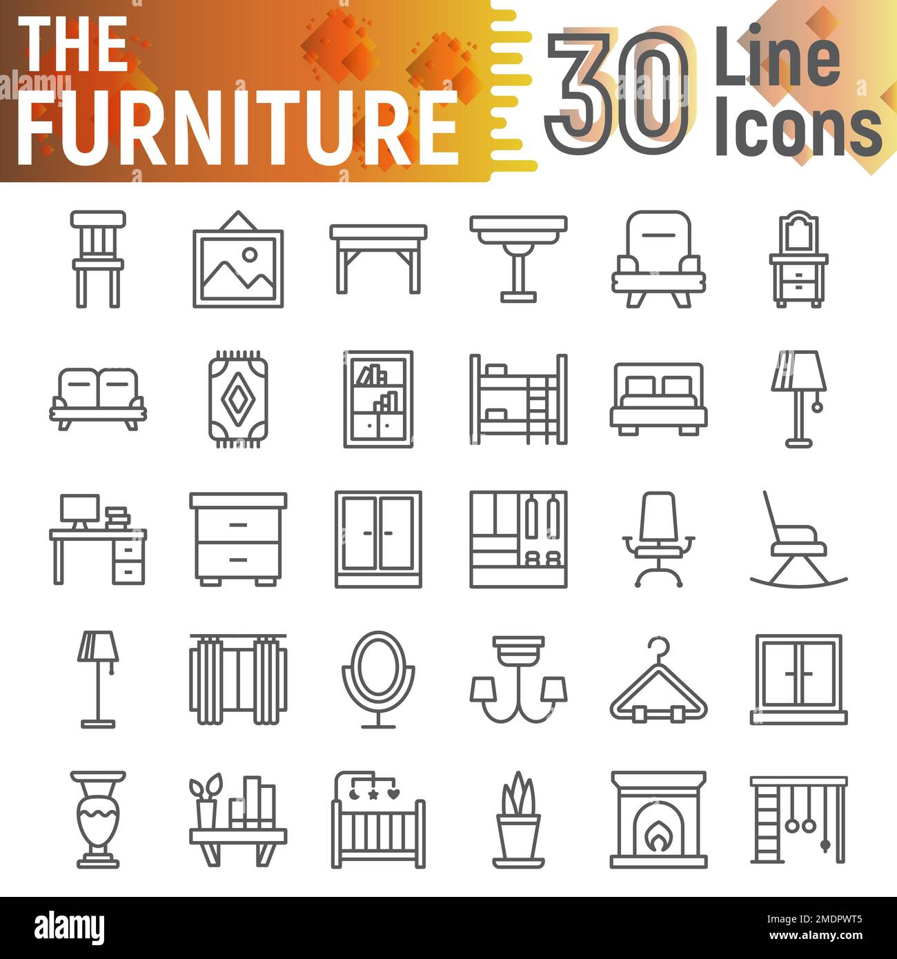 Furniture and appliance symbols Stock Vector Images - Alamy