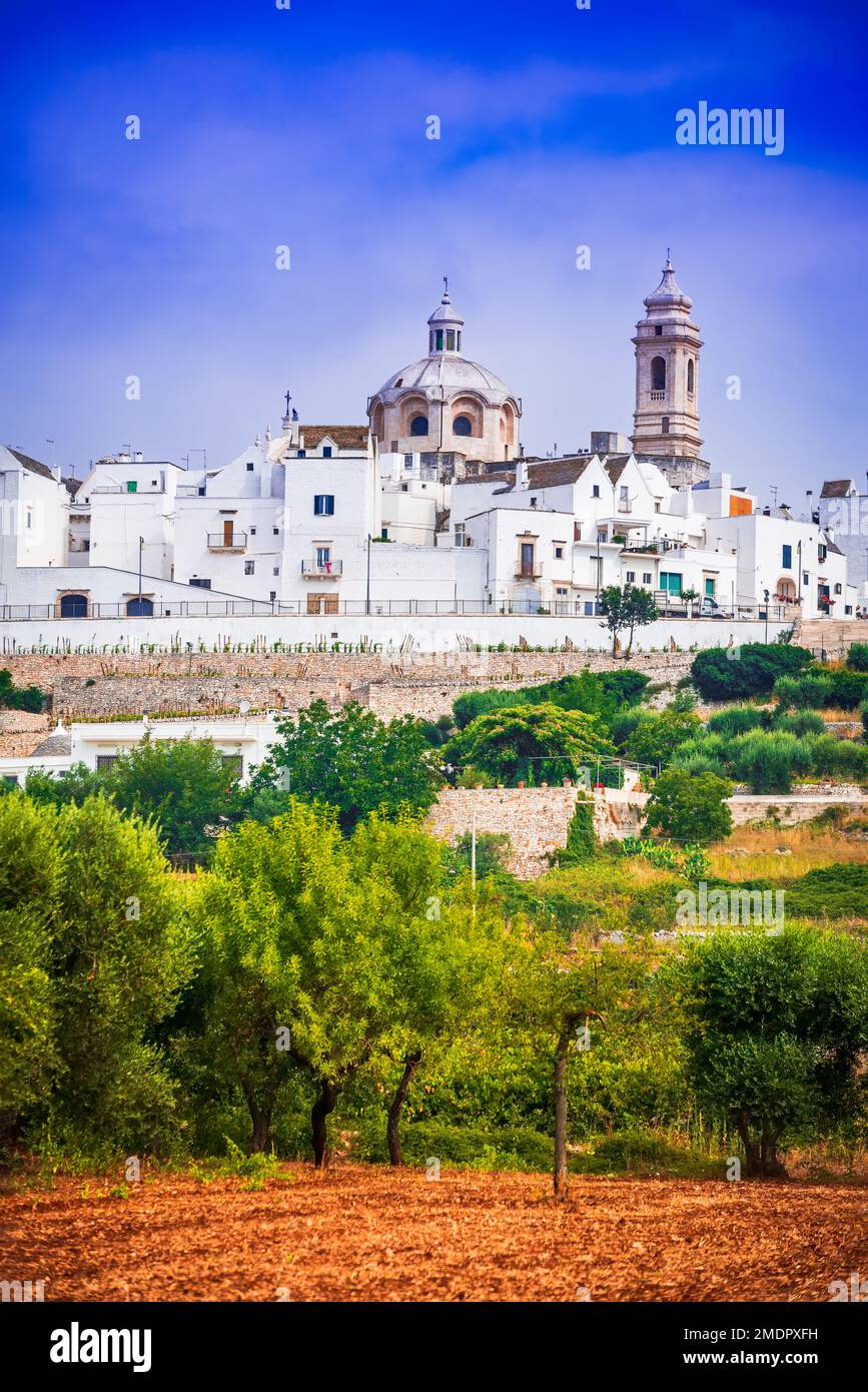 Locorotondo, Italy. Charming whitwashed city in Italian region of ...