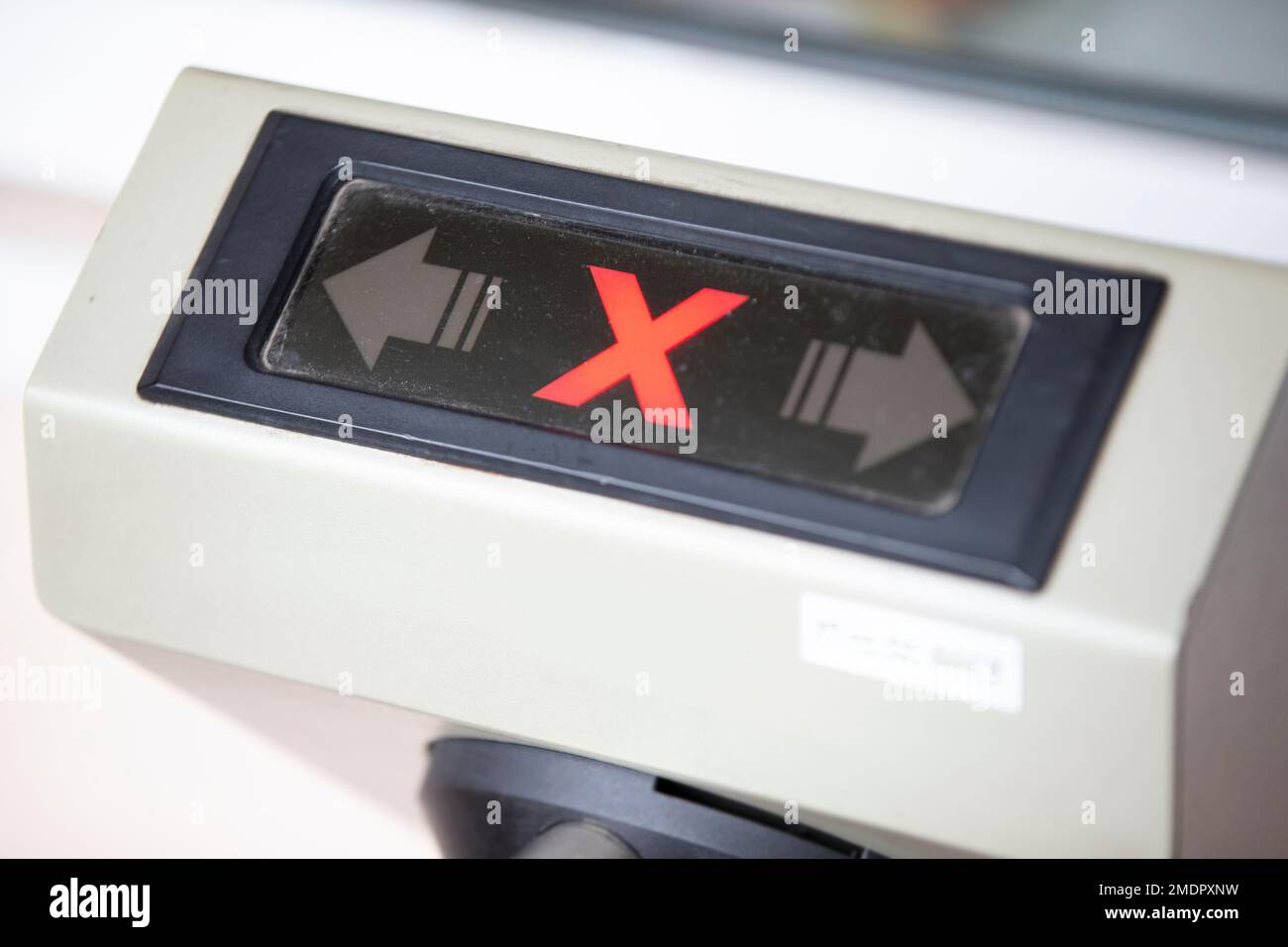 No entry sign at the production turnstile Stock Photo - Alamy