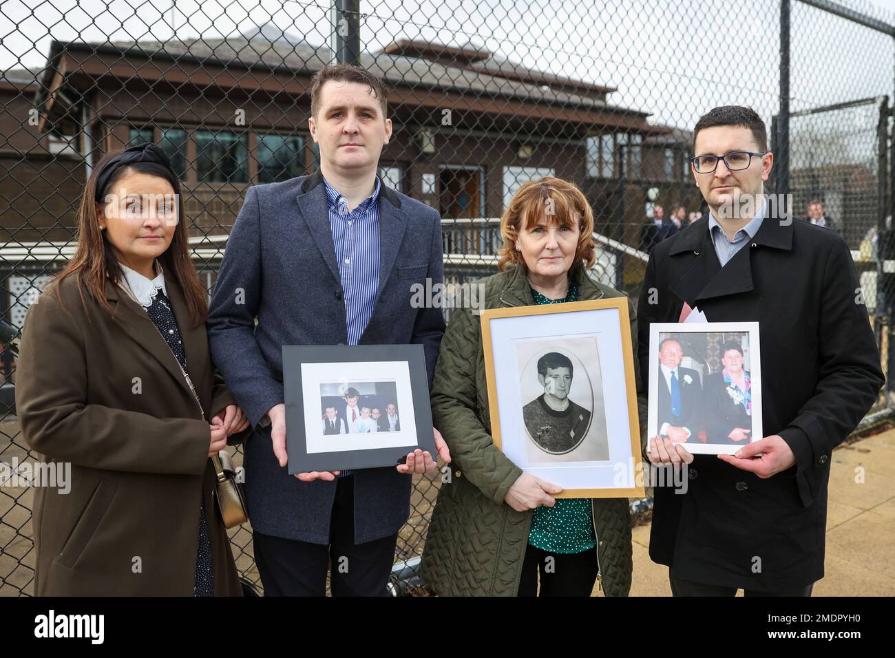 Bernadette McKearney (second right), widow of Kevin McKearney, with ...