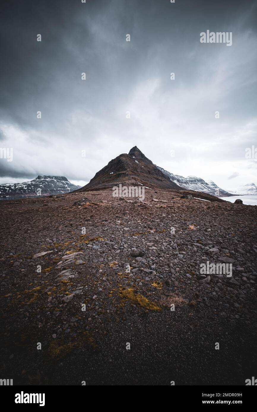 A singular mountain in Iceland's Westfjords Stock Photo - Alamy