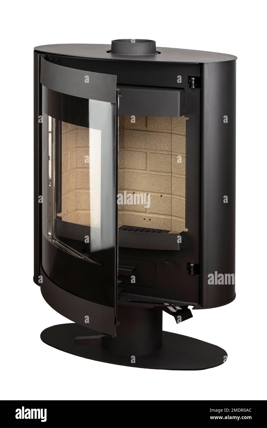 Modern fireplaces for heating from metal and heat-resistant glass ...