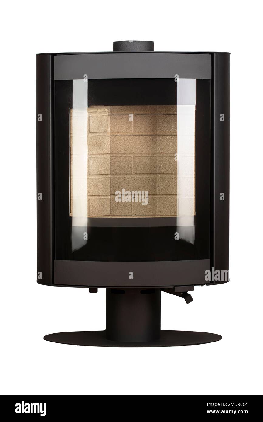 Modern fireplaces for heating from metal and heat-resistant glass ...