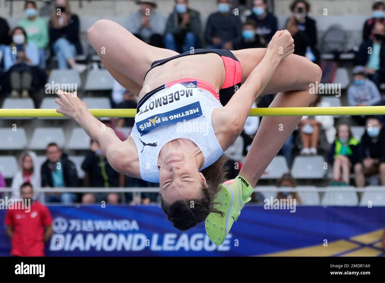Nicola Mcdermott, of Australia, makes an attempt in the women's high ...