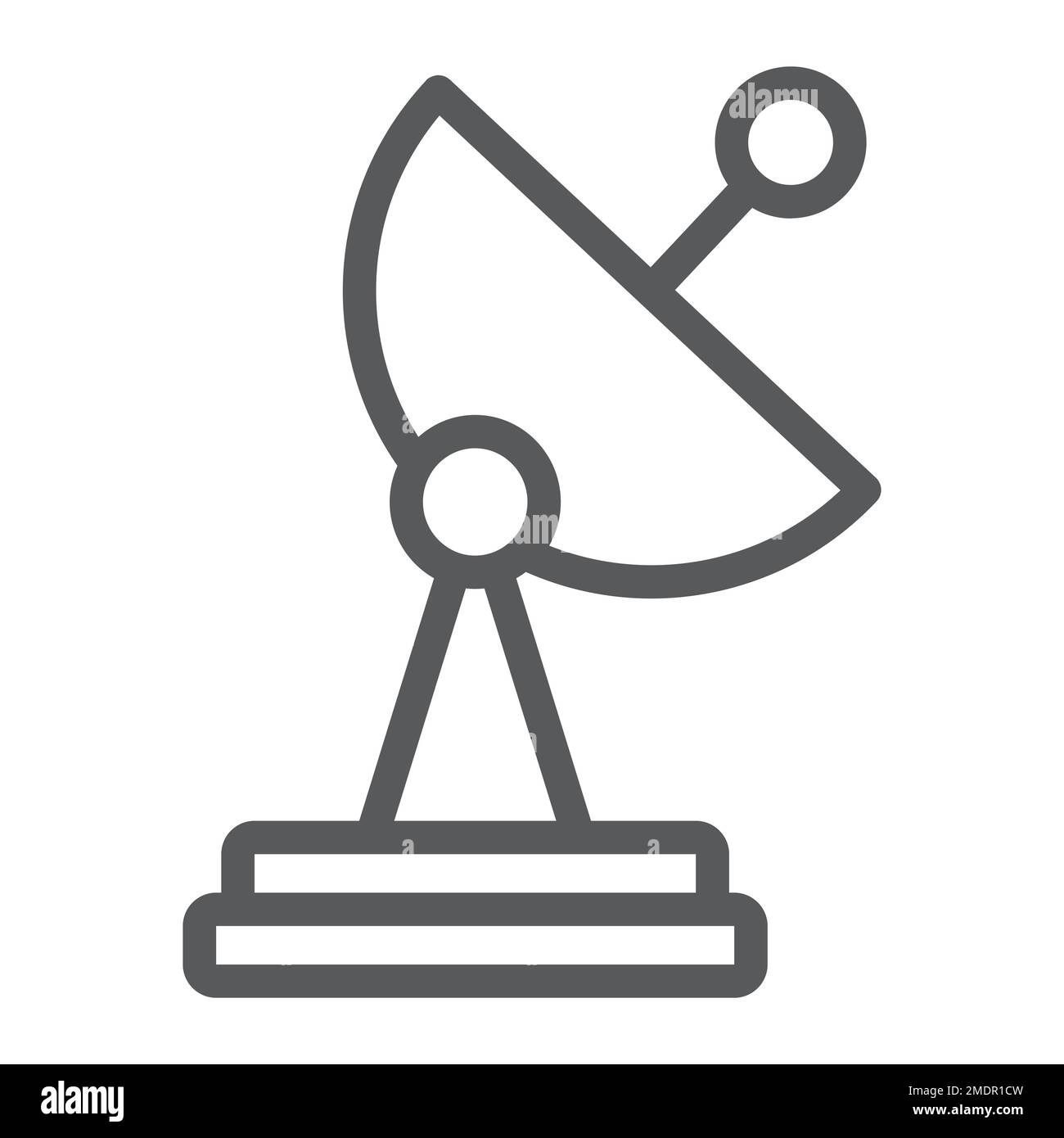 Radar line icon, tv and receiver, satellite dish sign, vector graphics ...