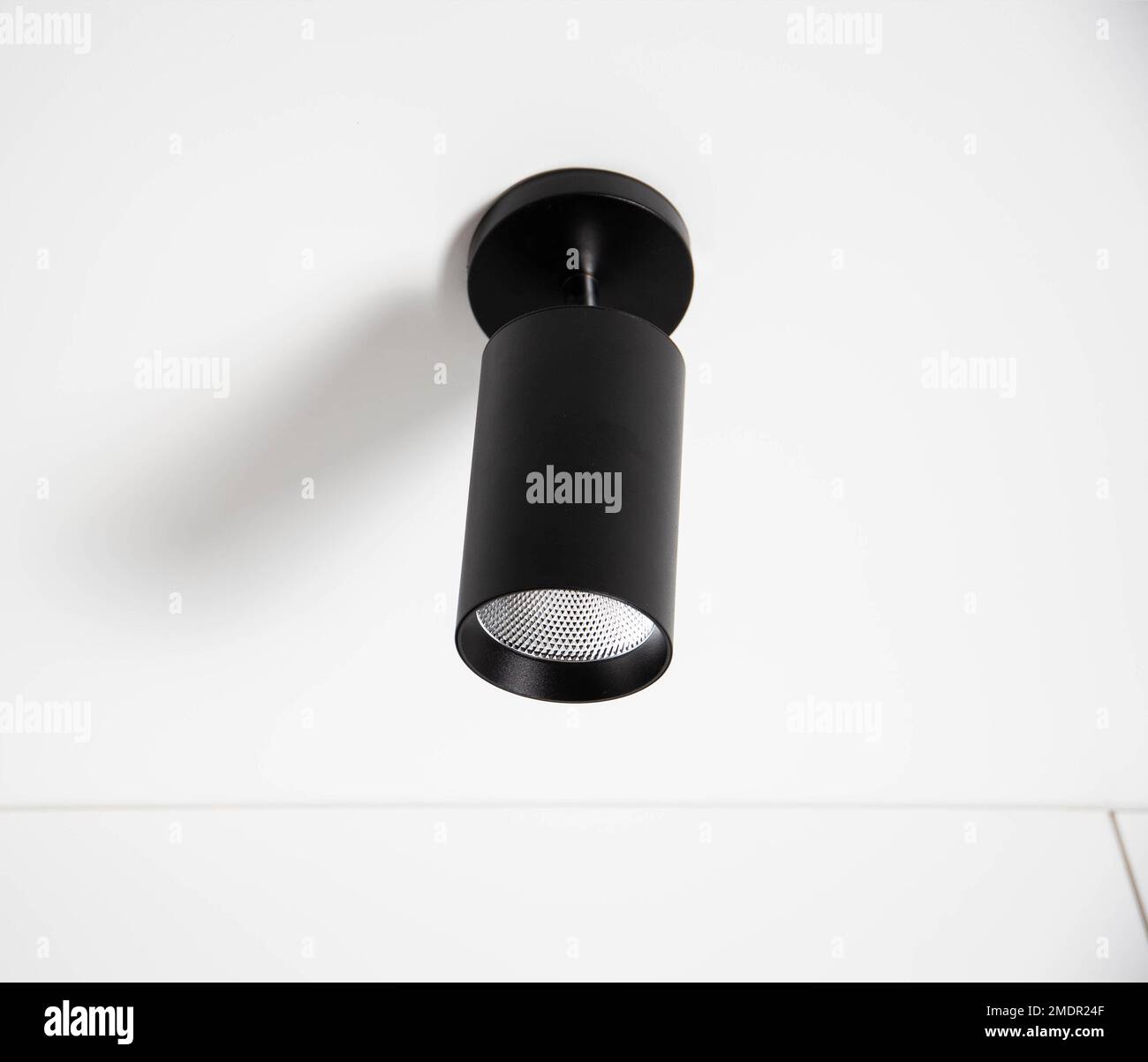 Black Modern LED Stretch Ceiling Light Stock Photo - Alamy