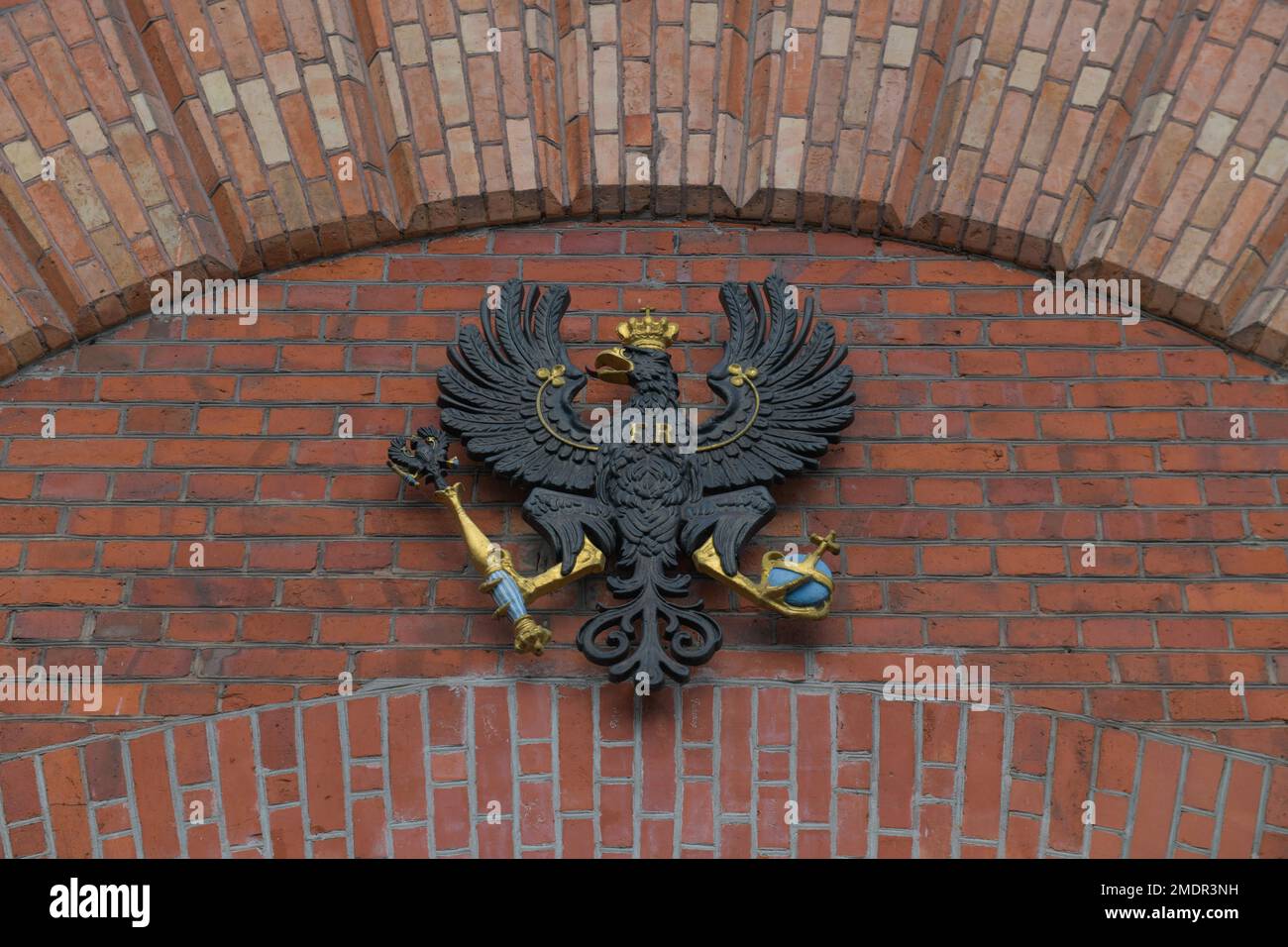 Coat of arms, black Prussian eagle, citadel, Spandau, Berlin, Germany ...