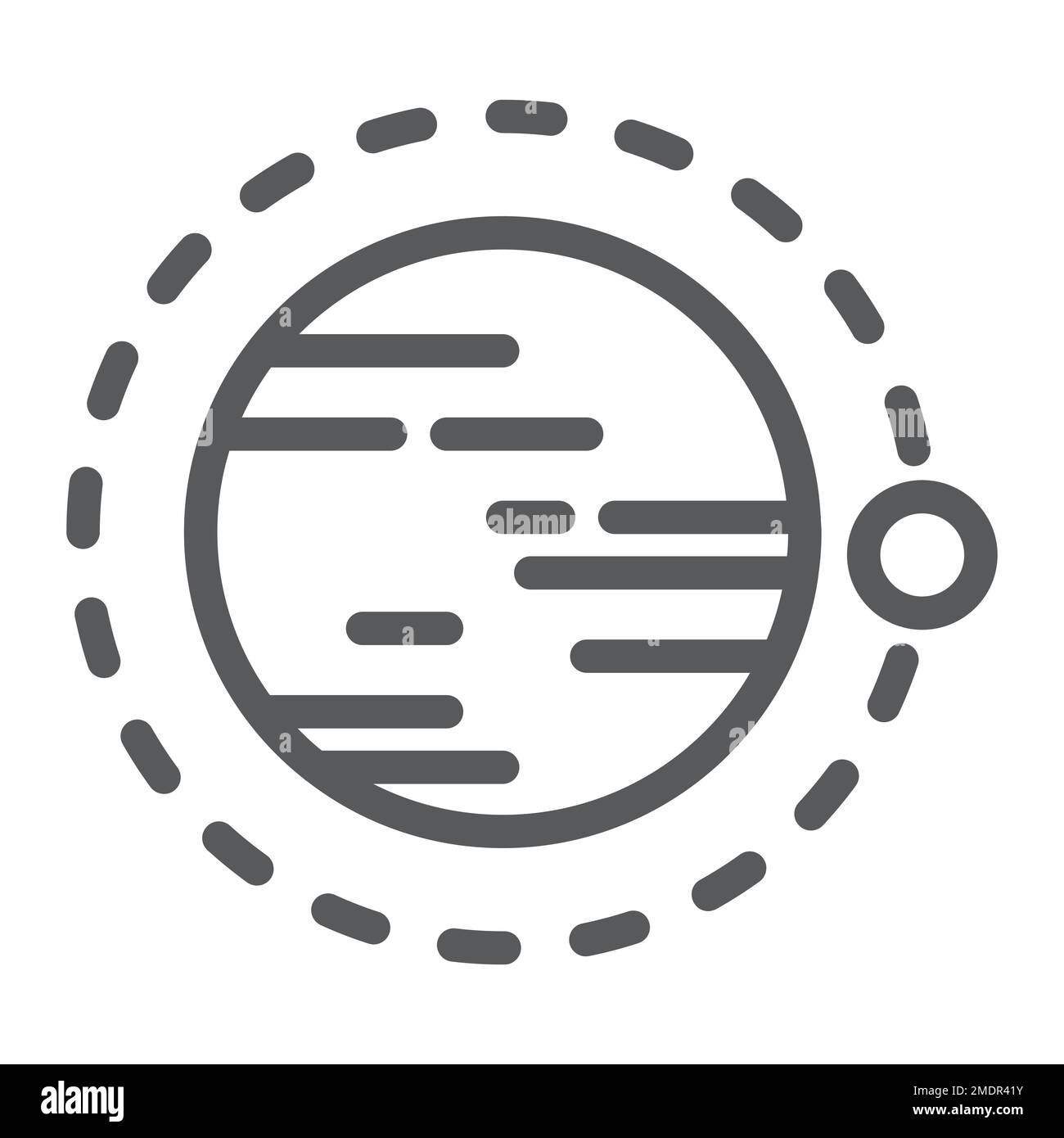 Orbit line icon, cosmos and space, circle sign, vector graphics, a ...
