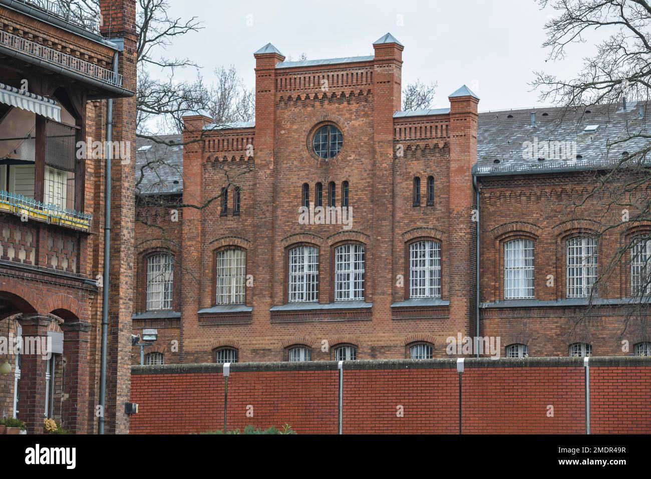 Old building, bars, windows, cells, Ploetzensee Prison, Friedrich ...