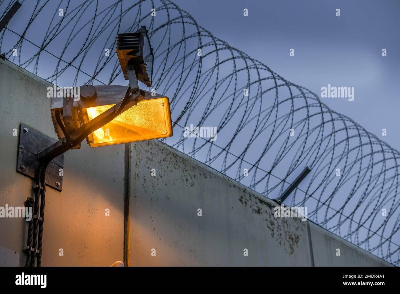 Barbed wire, Wall, Tegel Prison, Seidelstrasse, Reinickendorf, Berlin ...