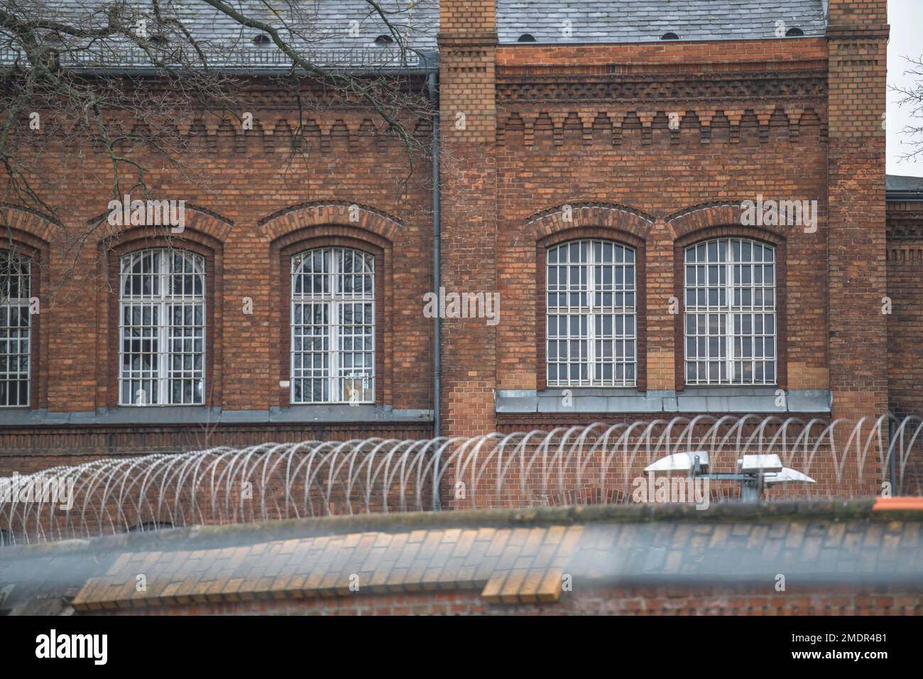 Old building, bars, windows, cells, Ploetzensee Prison, Friedrich ...