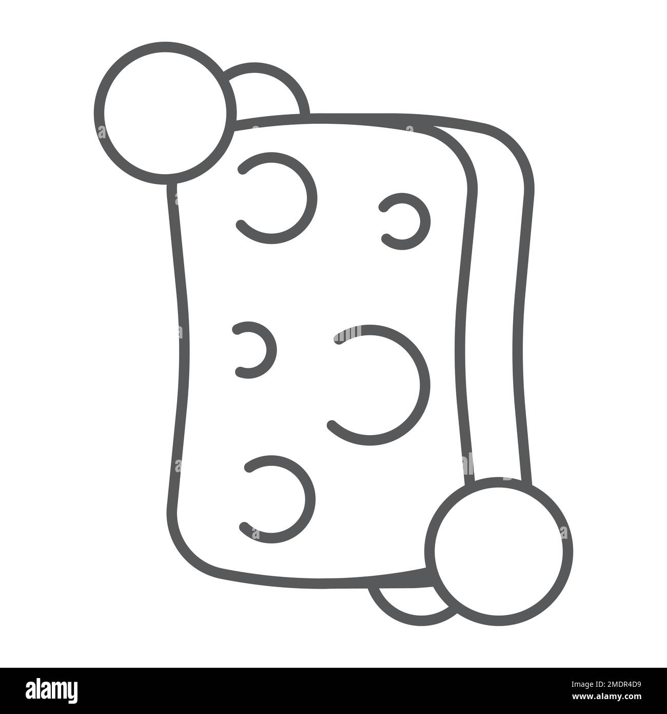 Sponge thin line icon, clean and wash, washcloth sign, vector graphics ...