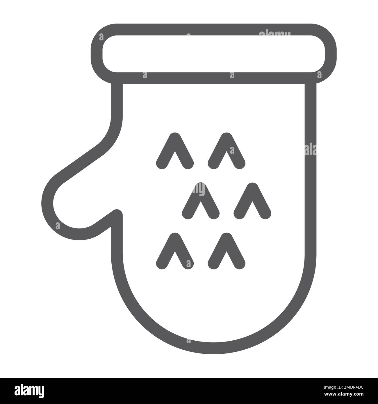 Glove line icon, clothing and hand, mitten sign, vector graphics, a ...