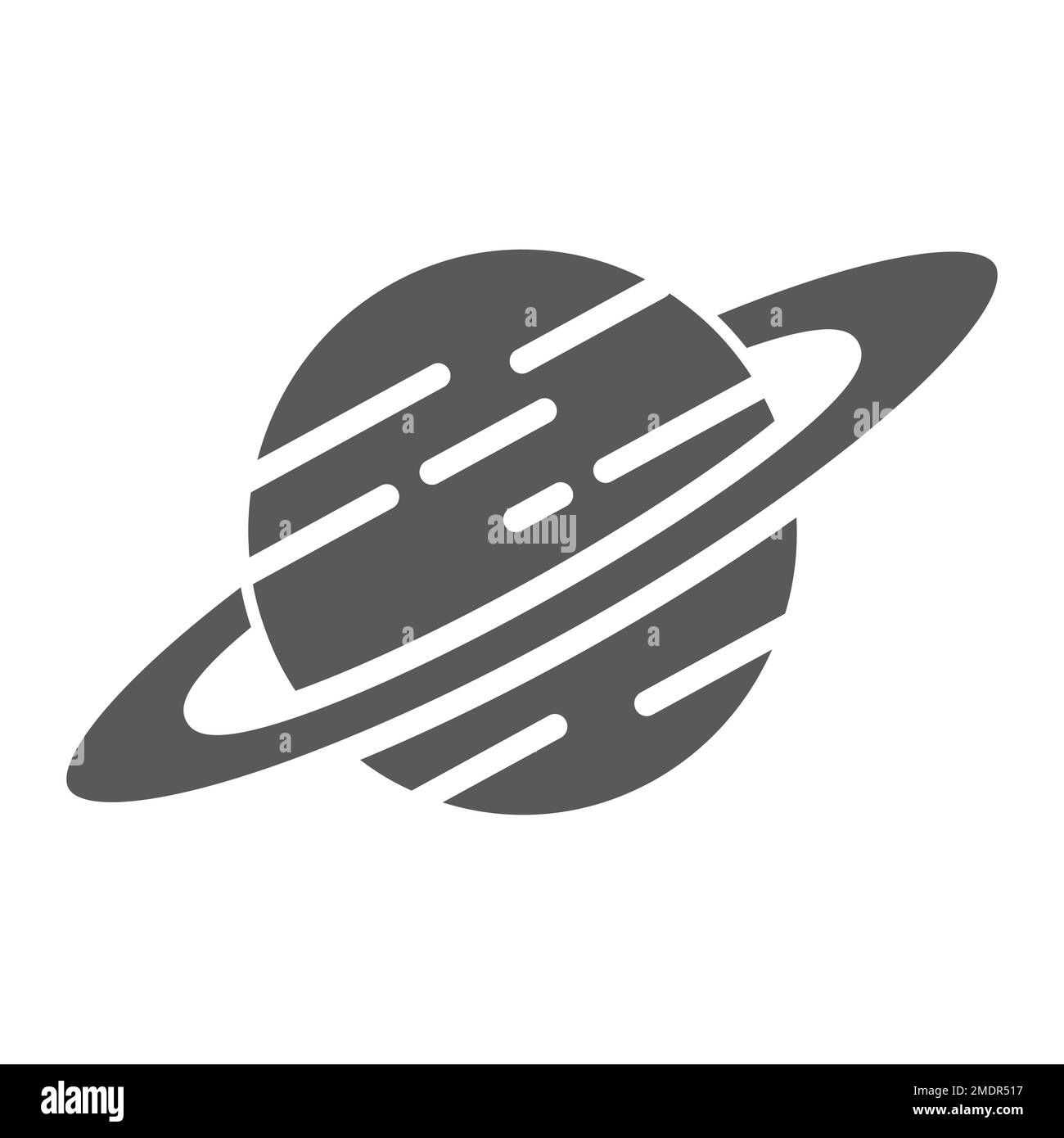 Saturn glyph icon, astronomy and space, planet sign, vector graphics, a ...