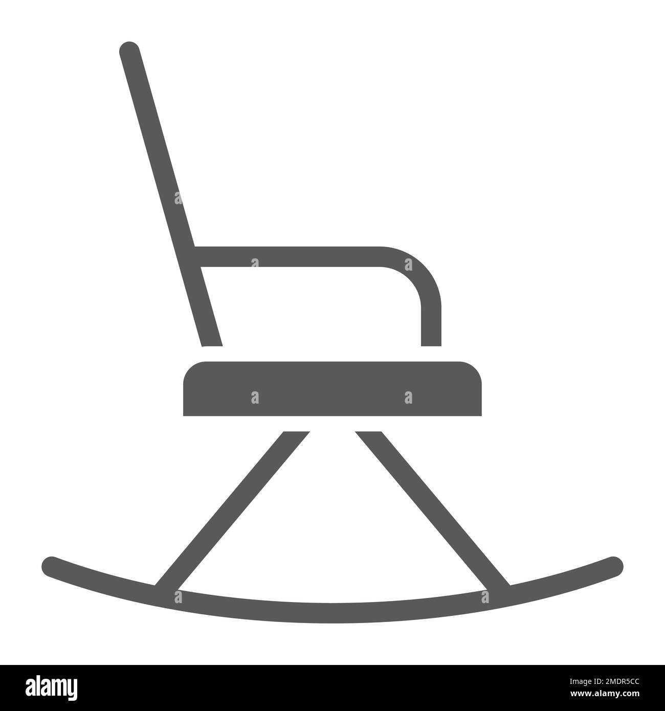 Rocking chair glyph icon, furniture and home, armchair sign, vector ...