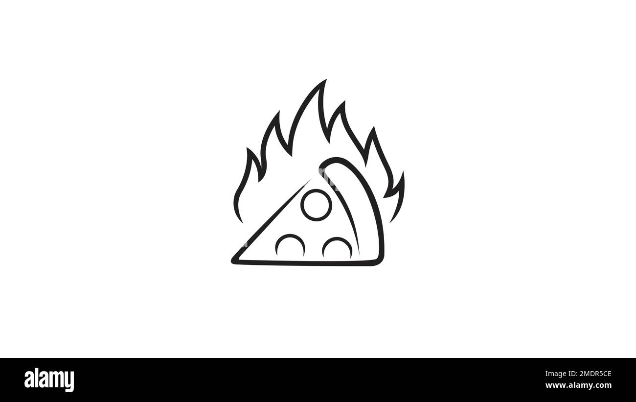 creative black pizza fire logo vector design illustration Stock Vector ...