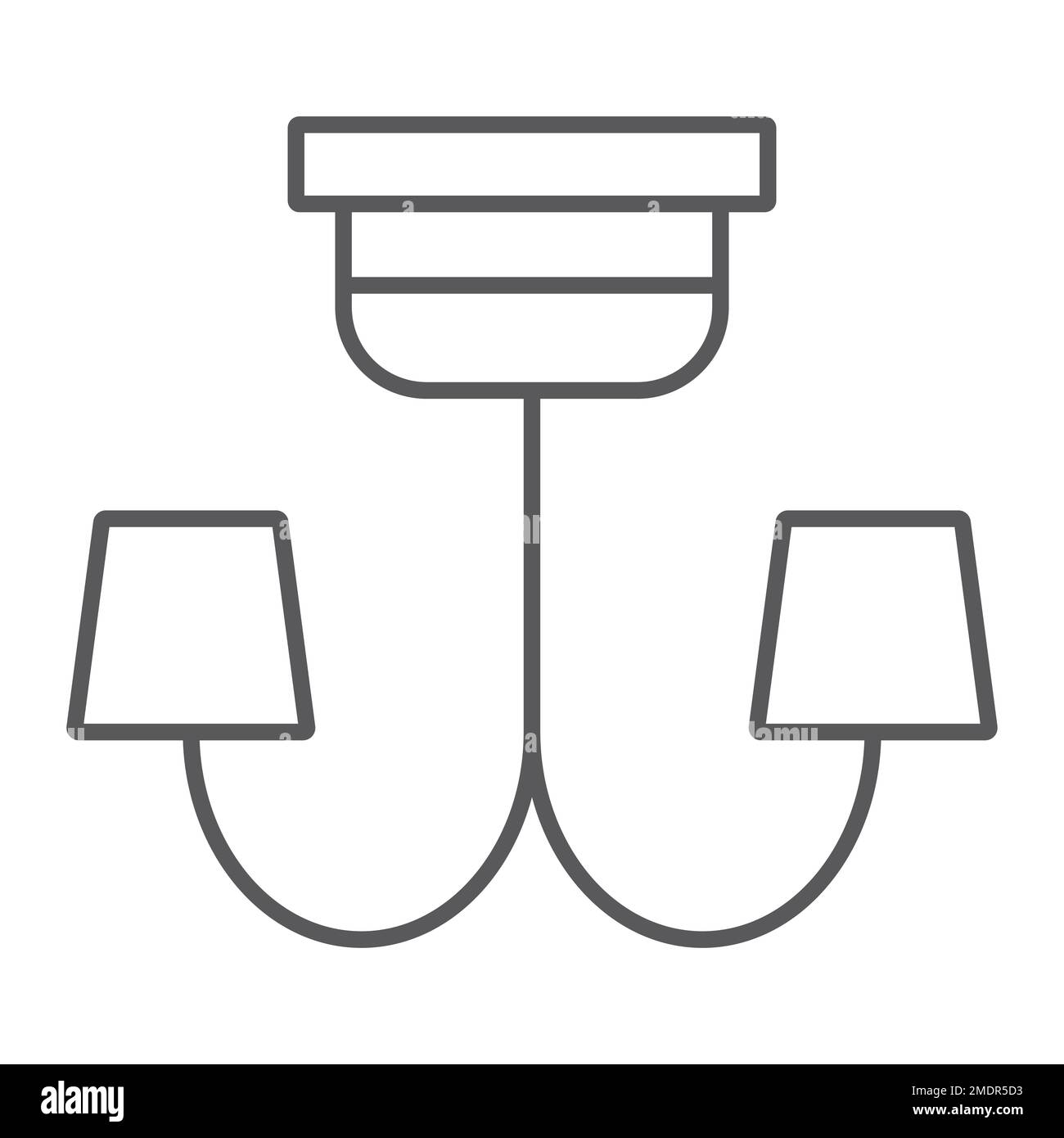 Chandelier thin line icon, furniture and home, lamp sign, vector ...