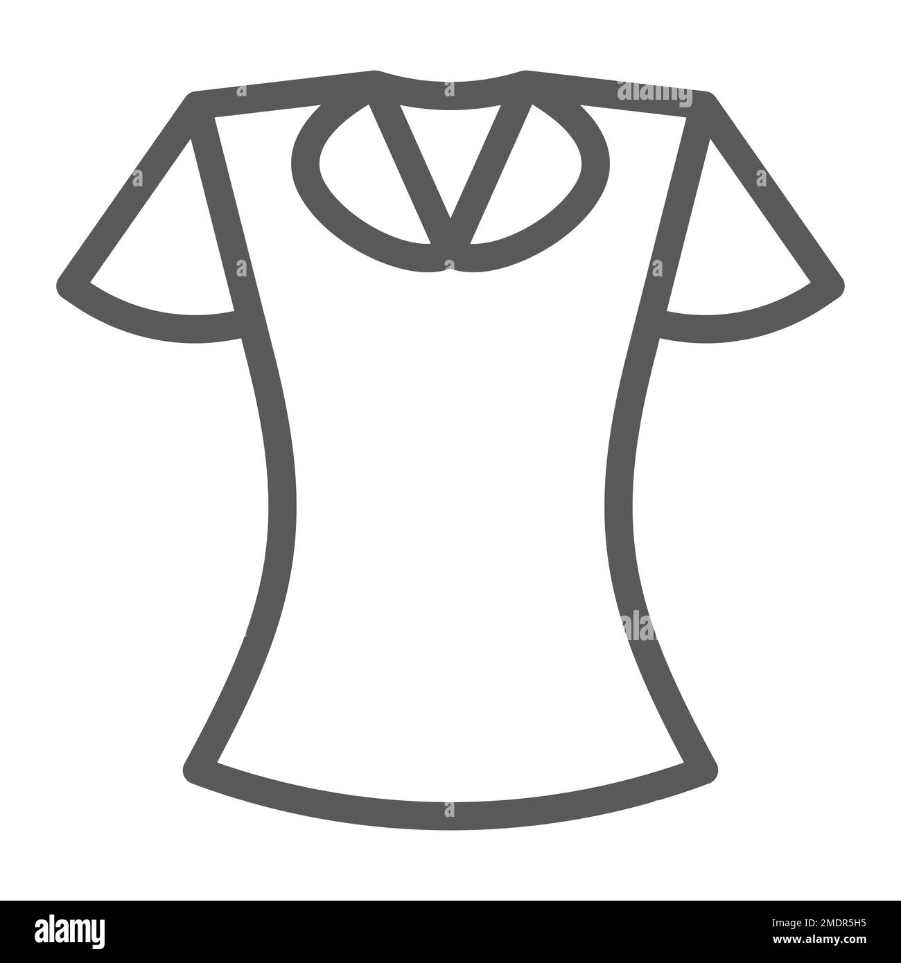 Blouse line icon, clothing and fashion, woman shirt sign, vector ...
