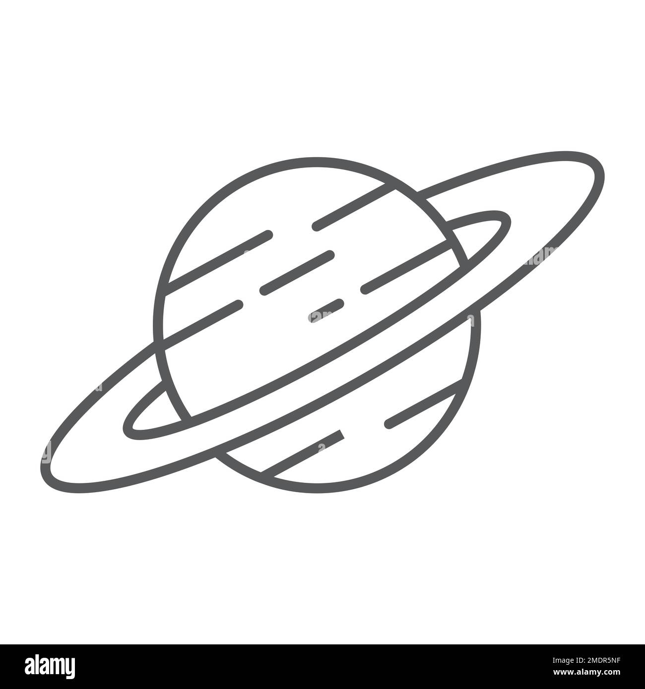 Saturn thin line icon, astronomy and space, planet sign, vector ...