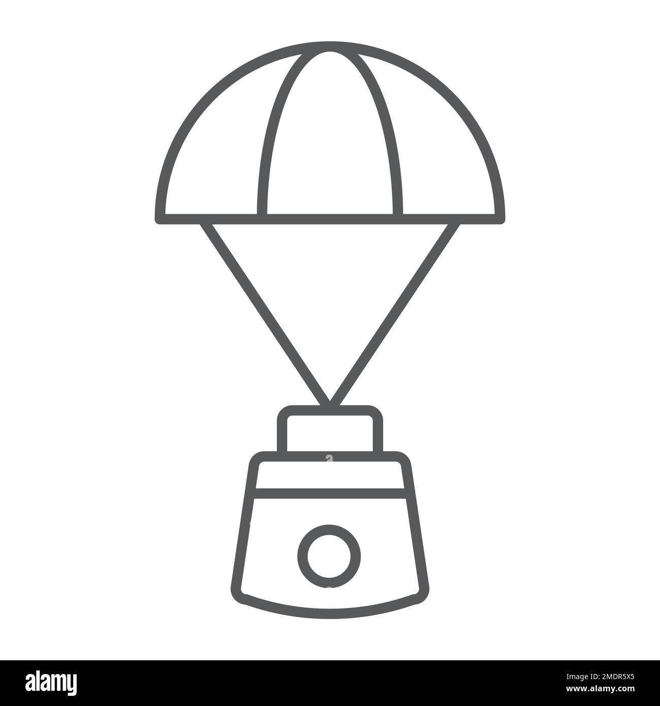 Capsule parachute thin line icon, space and exploration, space ...