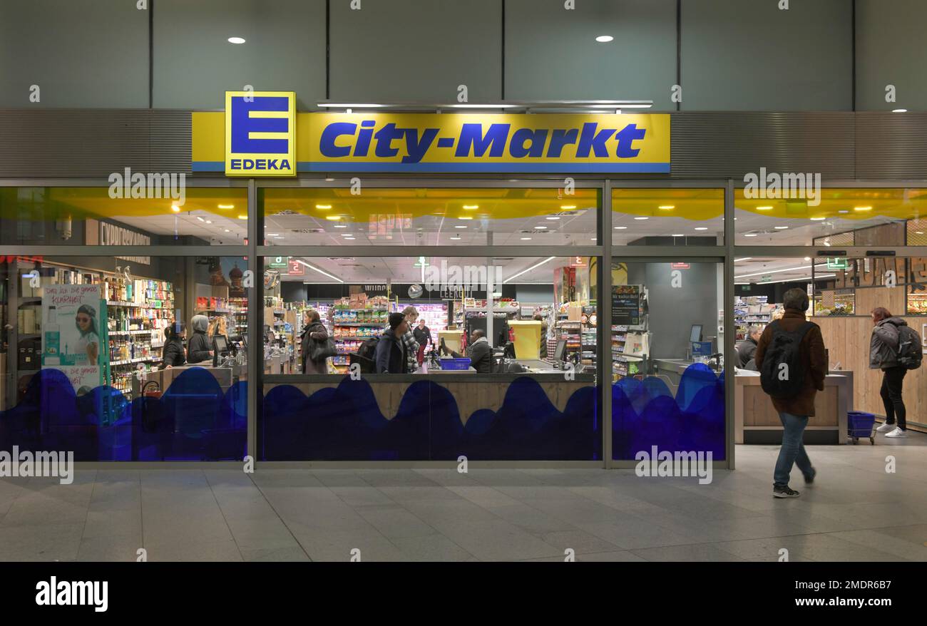 Edeka, storefront at Friedrichstrasse station, Mitte, Berlin, Germany ...
