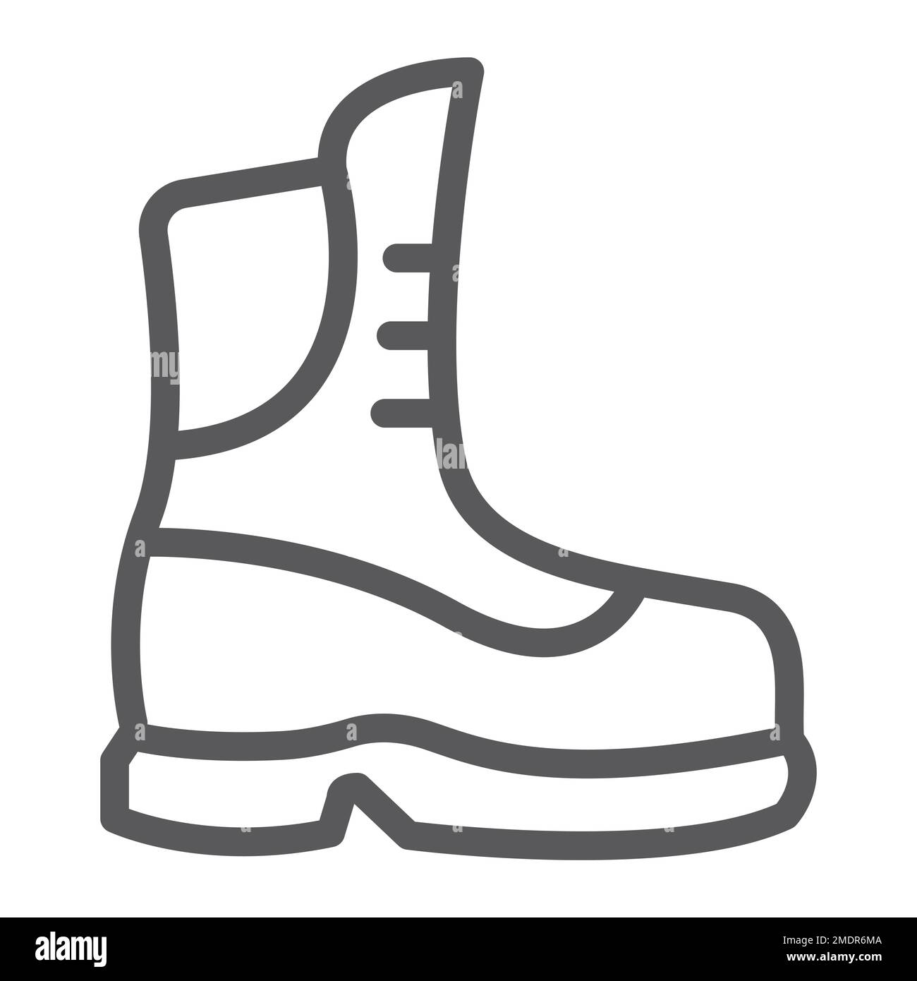 Boot line icon, clothing and footwear, shoe sign, vector graphics, a ...