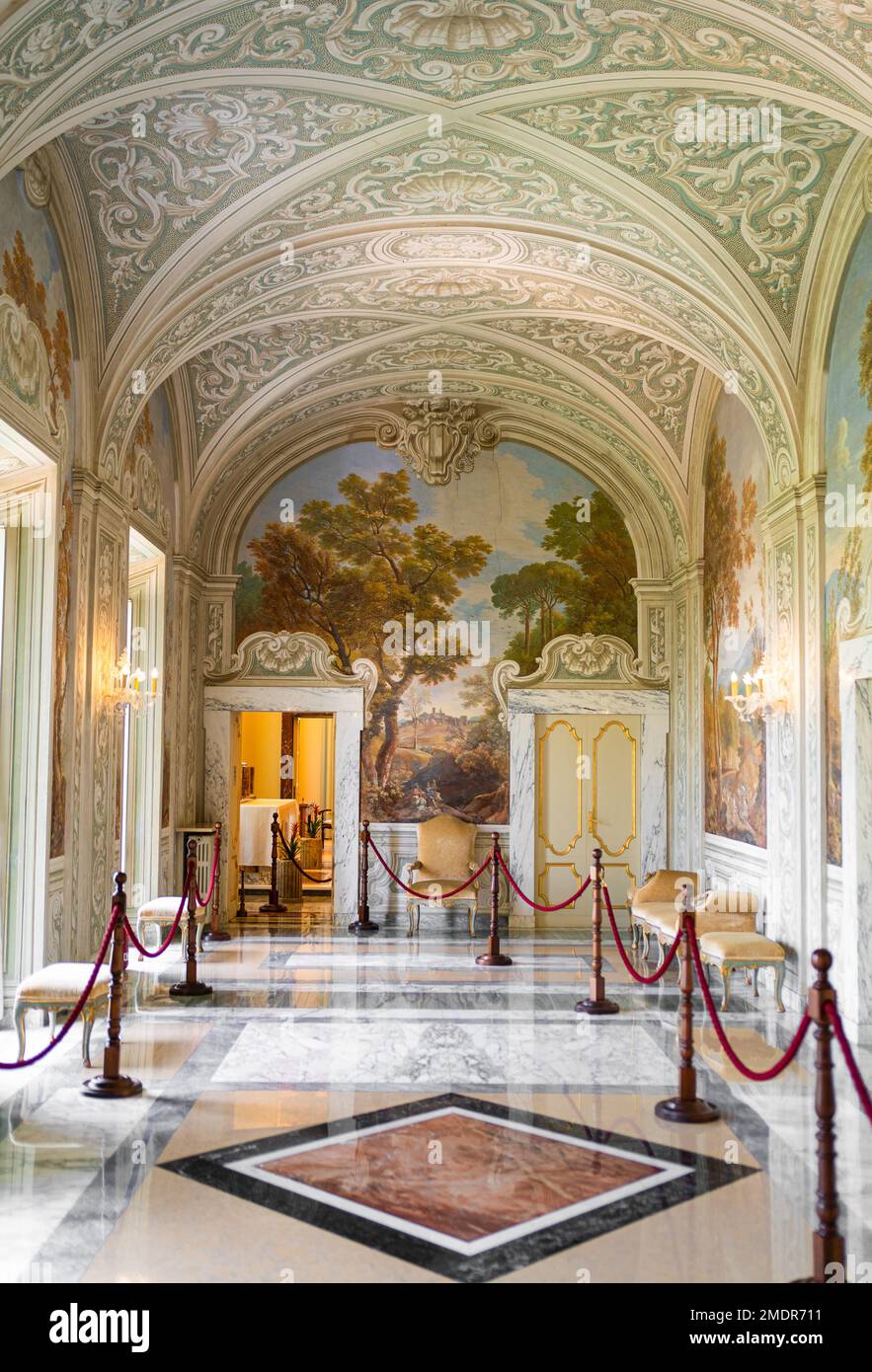 ville ponteficie, castel gandolfo, italy. interior of a room with ...
