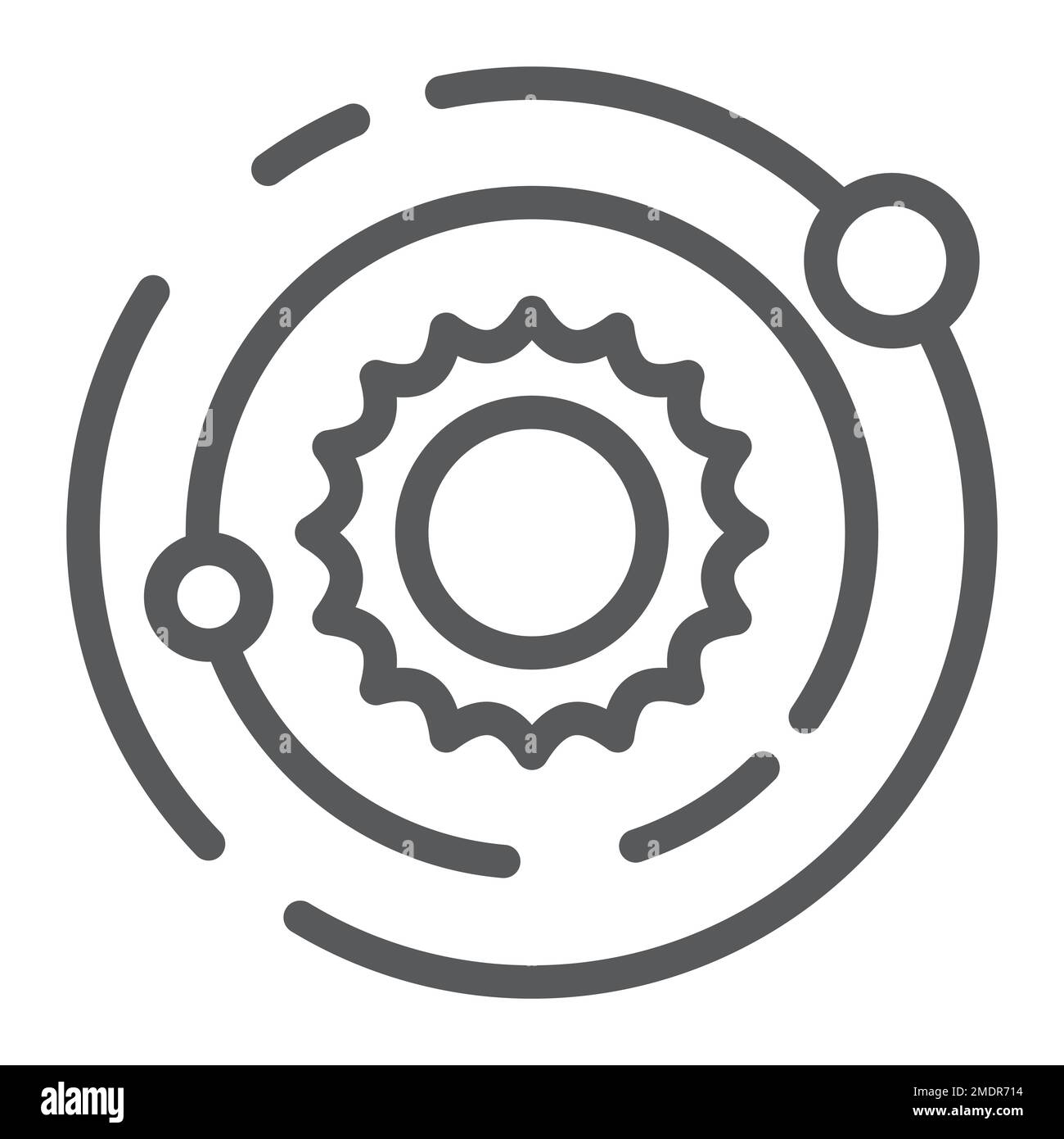 Solar system line icon, space and galaxy, universe sign, vector ...