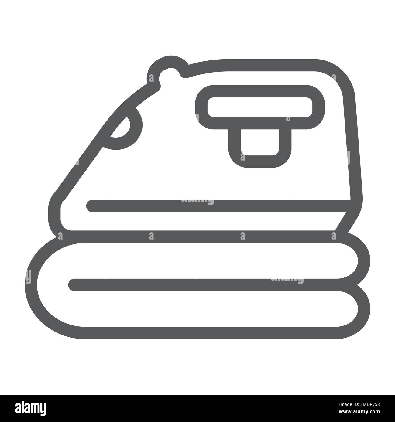 Ironing line icon, home and appliance, iron sign, vector graphics, a ...