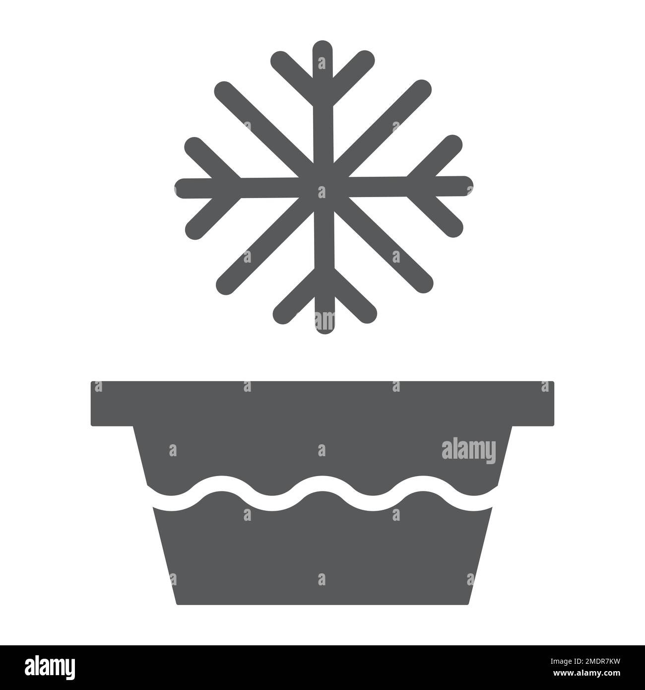 Cold water glyph icon, temperature and wash, basin with snowflake sign ...
