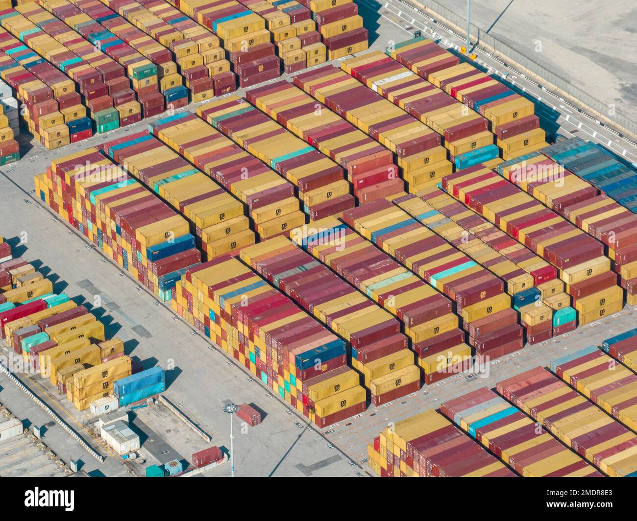 Aerial view of the port of Gioia Tauro, Calabria Italy. Goods loading ...