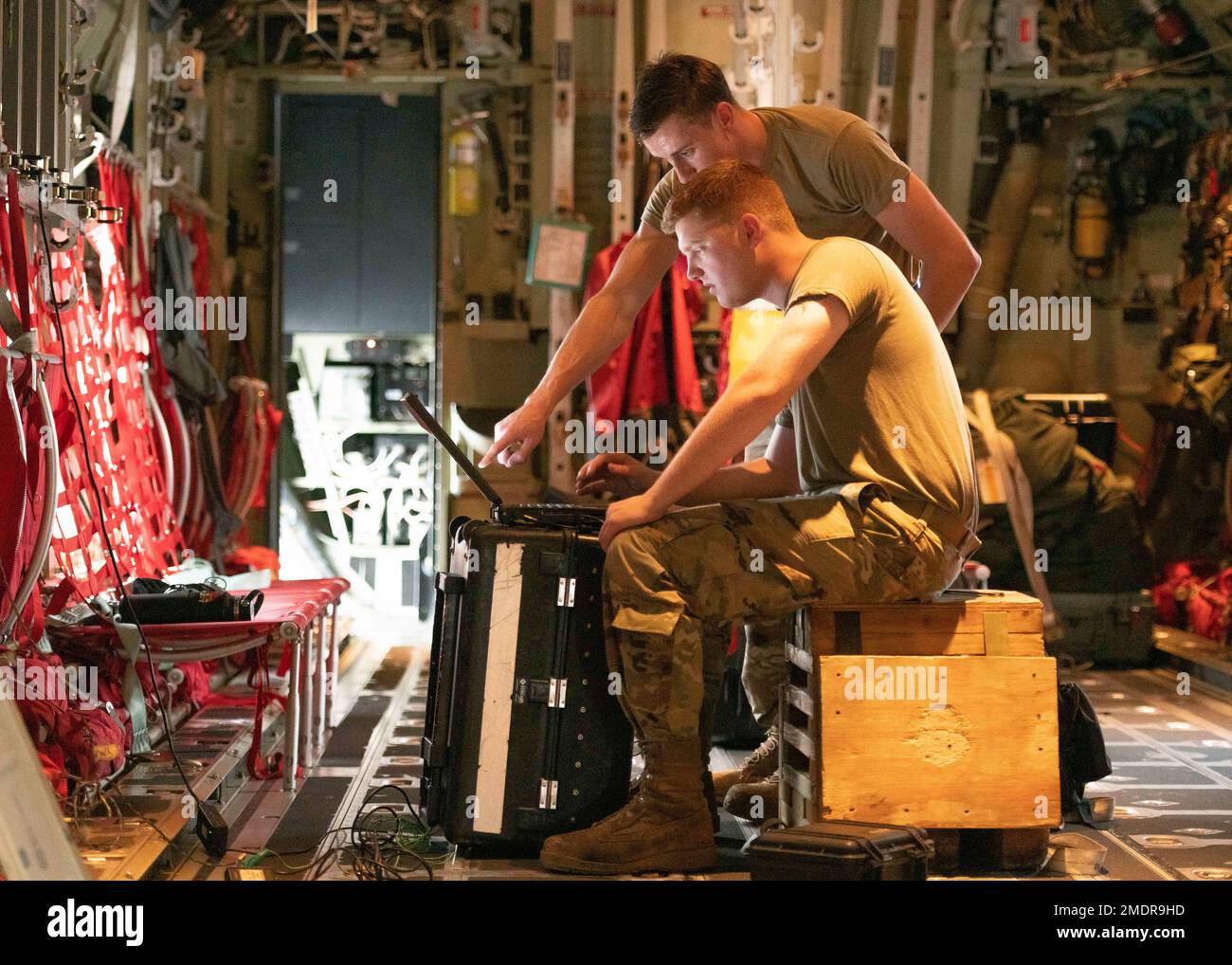 Airman 1st Class Noah Klaus, front, integrated communication ...