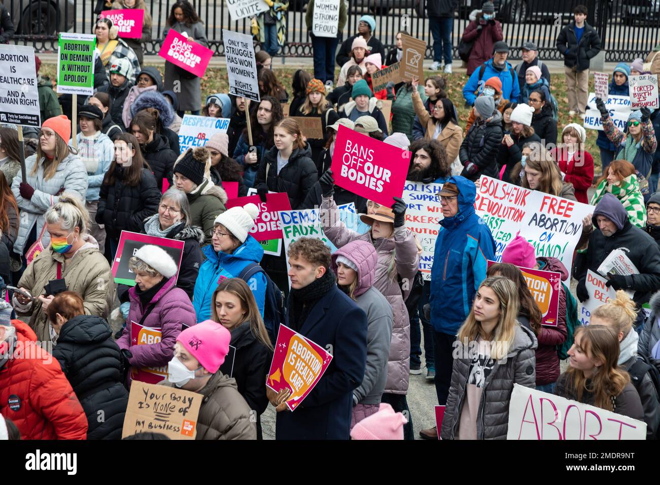 Jan. 22, 2023. Boston, MA. Hundreds of pro-choice abortion supporters ...