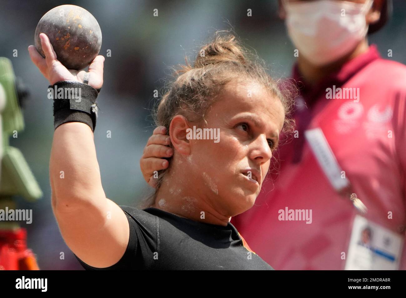 Marijana Goranovic of Montenegro during the women's Shot Put at the ...