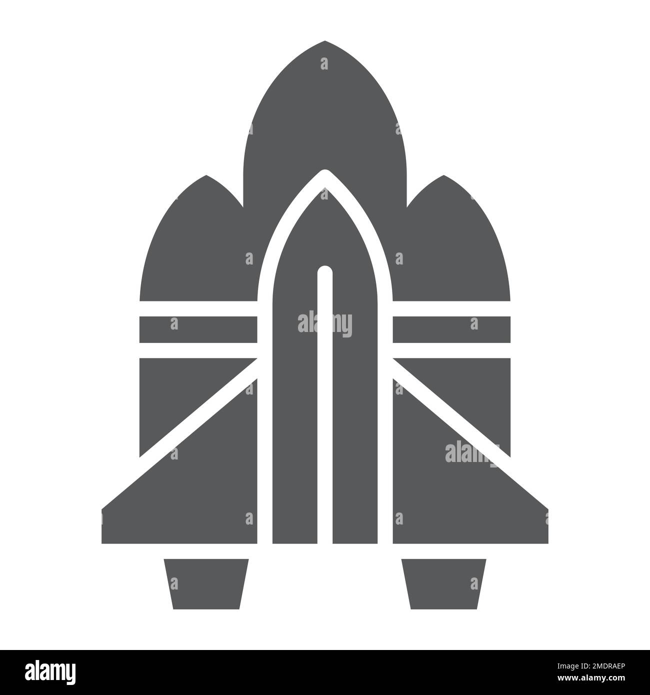 Spacecraft glyph icon, astronomy and spaceship, rocket sign, vector ...