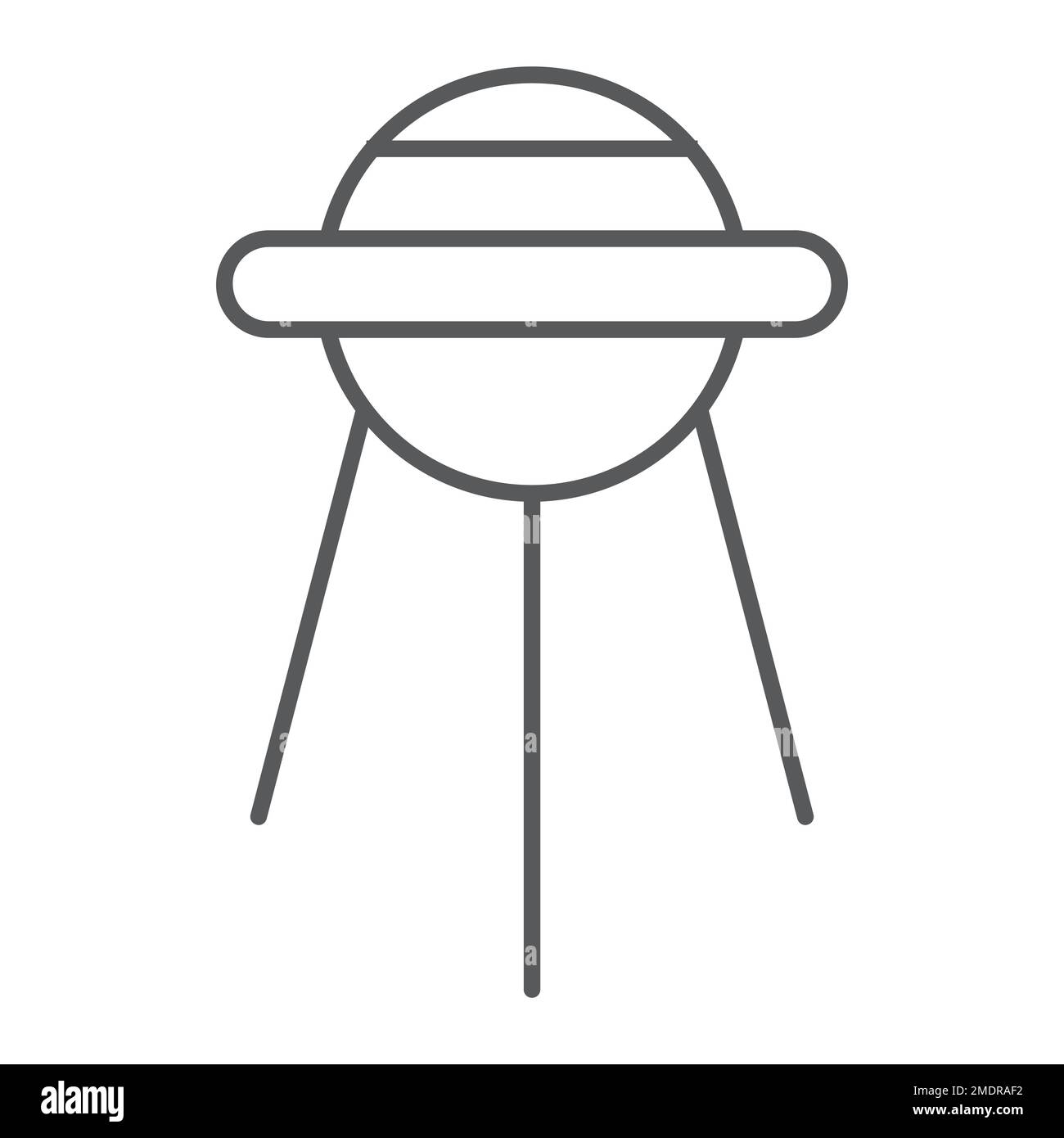 Sputnik thin line icon, space and shuttle, satellite sign, vector graphics, a linear pattern on ...