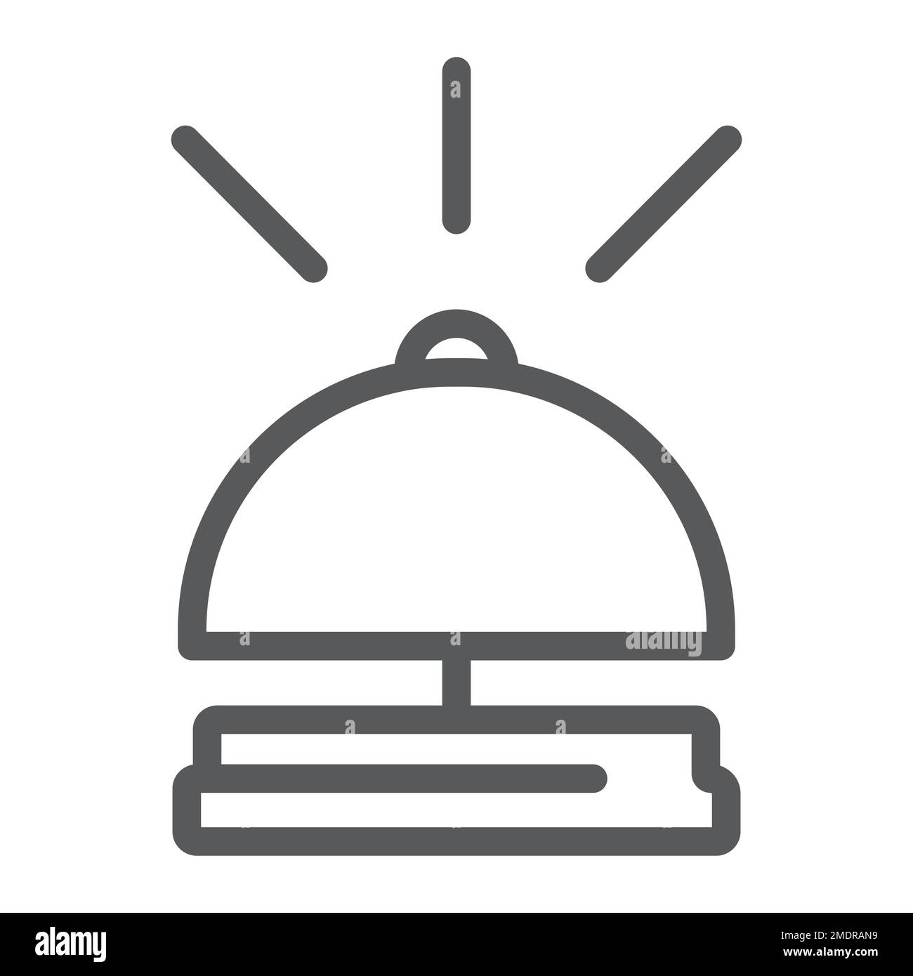 Bell line icon, hotel and call, reception sign, vector graphics, a ...