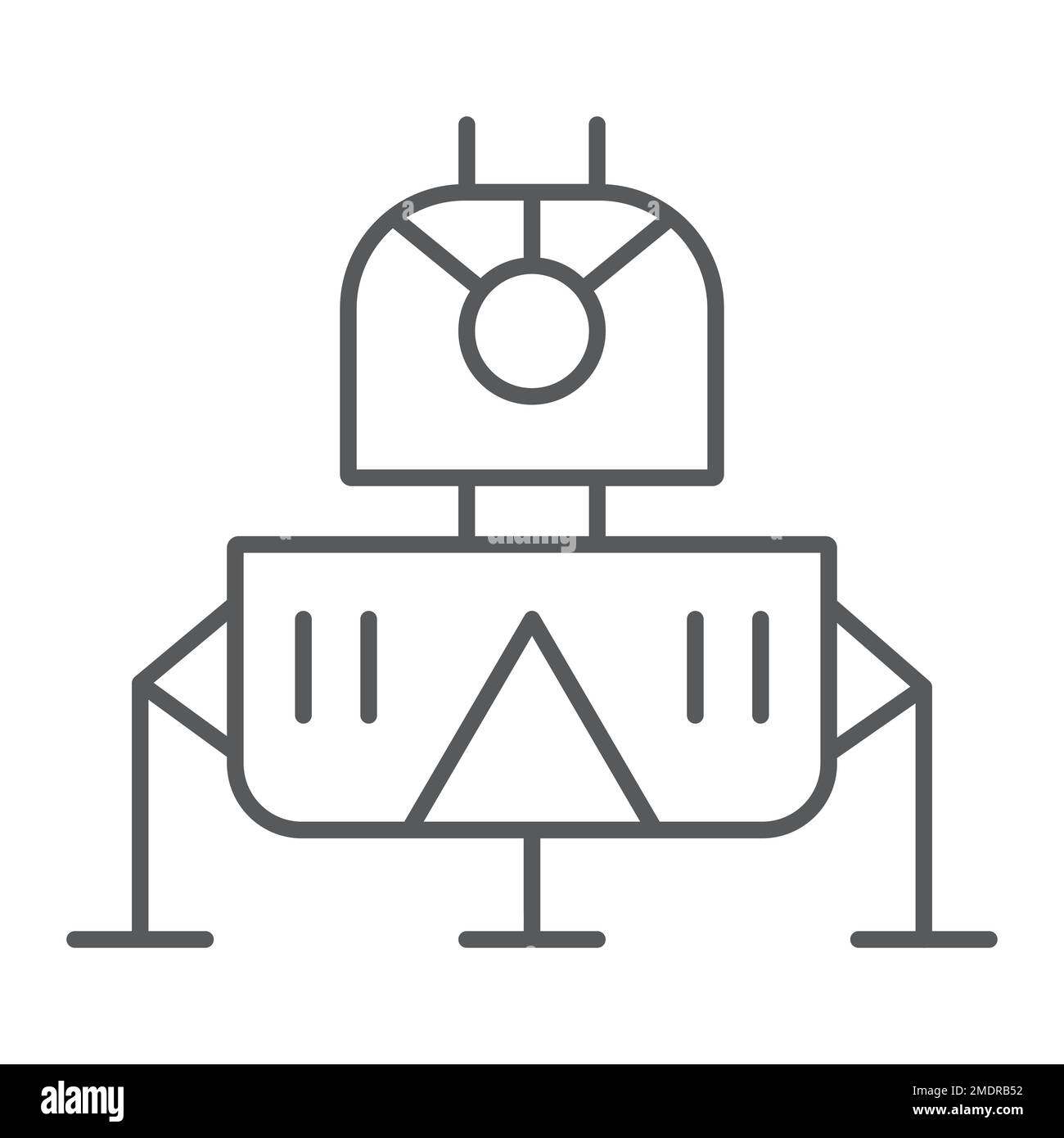 Lunar module thin line icon, science and astronomy, space module sign ...