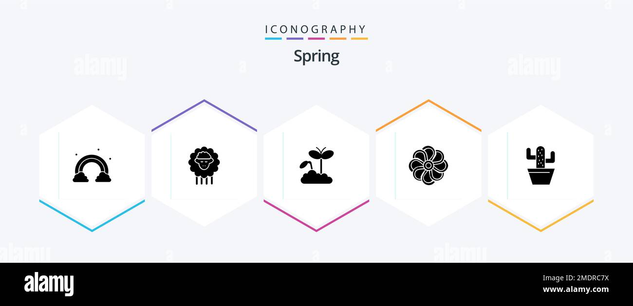 Spring 25 Glyph icon pack including nature. spring. growth. plent ...