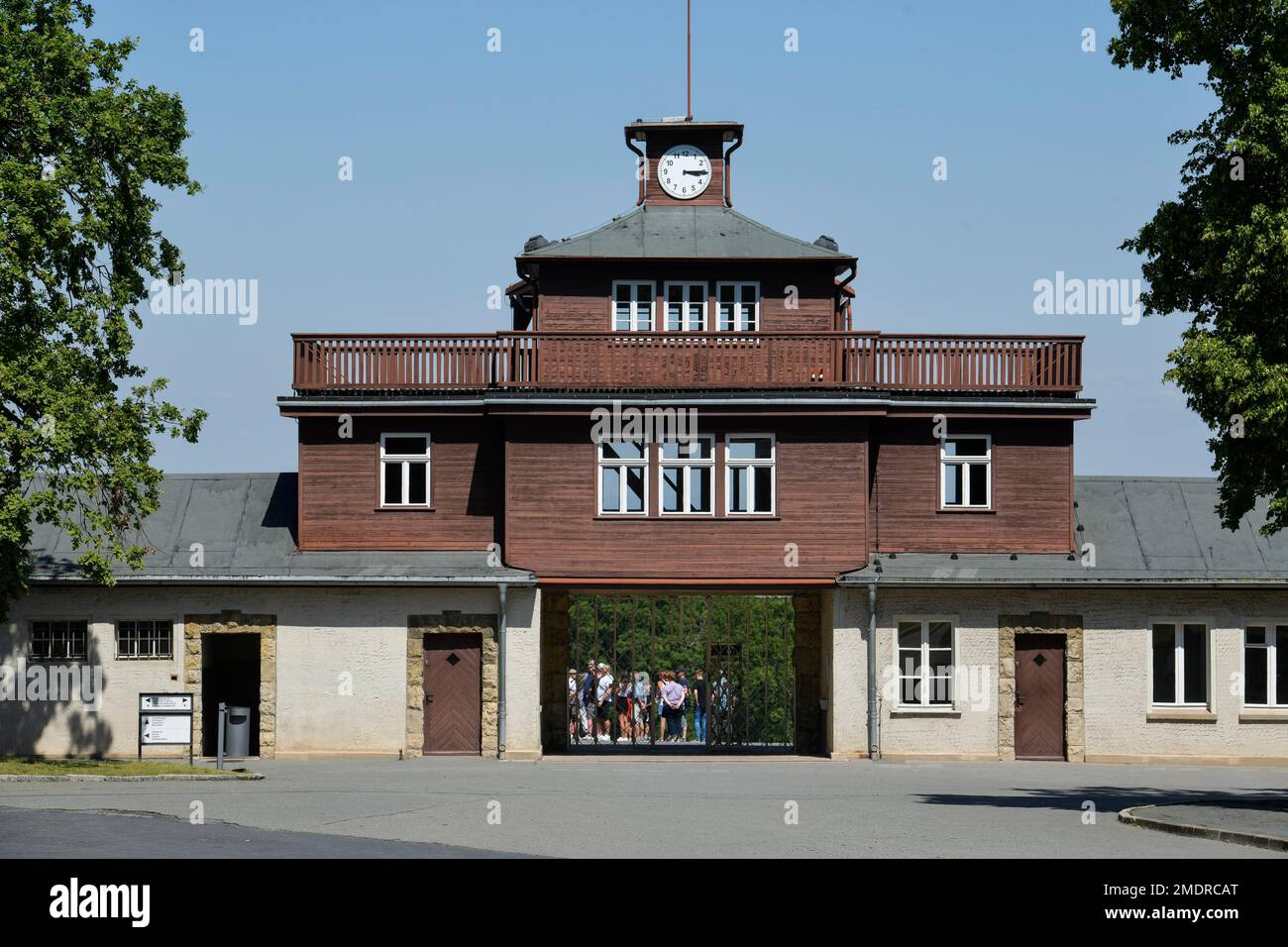 Camp gate, beech forest Concentration Camp Memorial, Thuringia, Germany ...