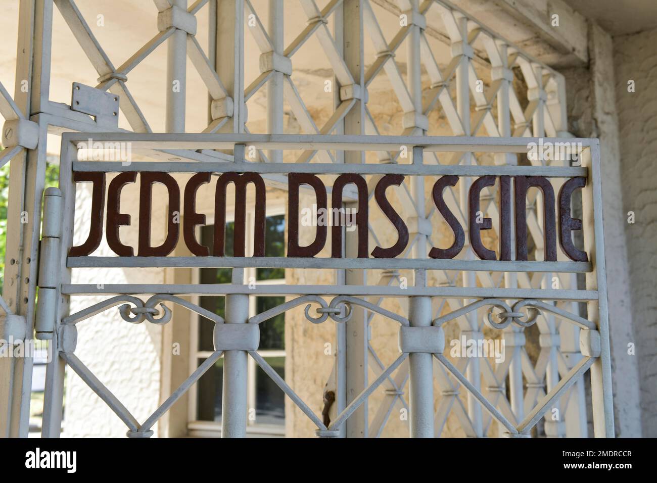 Lettering in the camp gate To each his own, beech forest Concentration ...