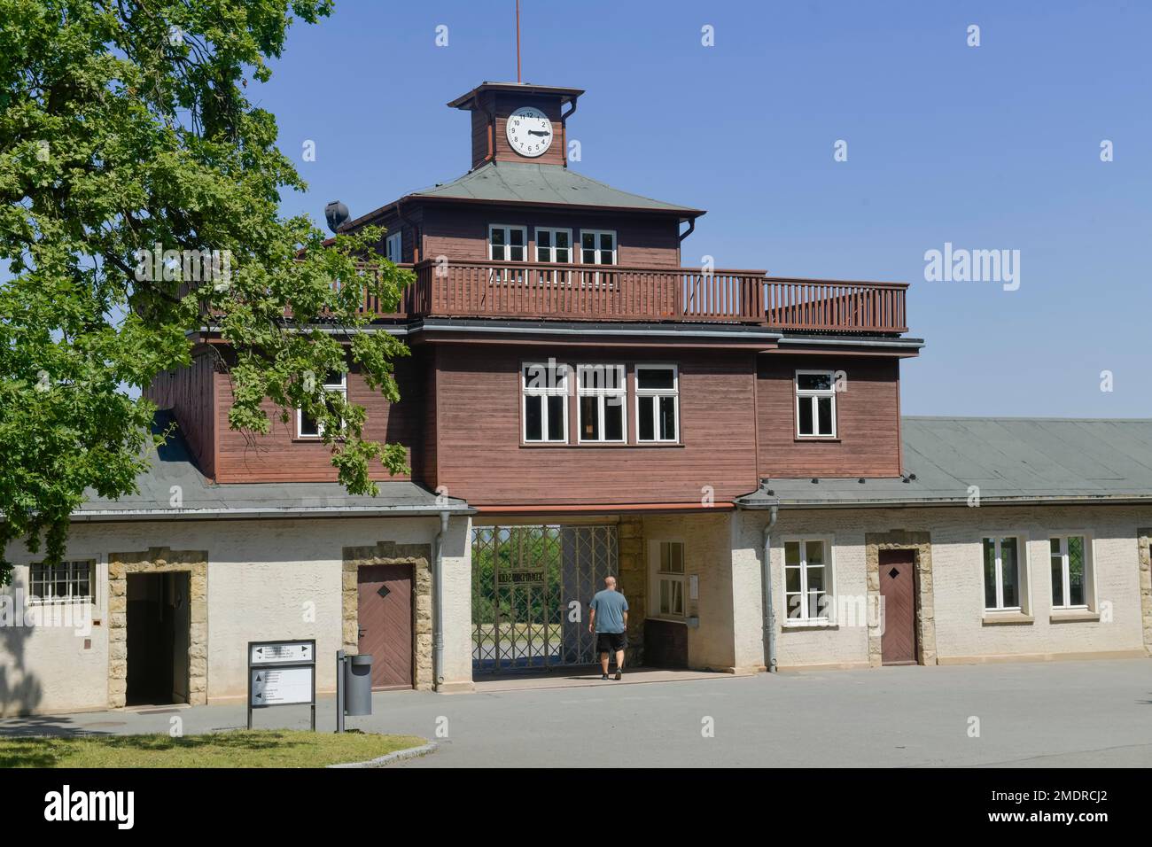 Camp gate, beech forest Concentration Camp Memorial, Thuringia, Germany ...