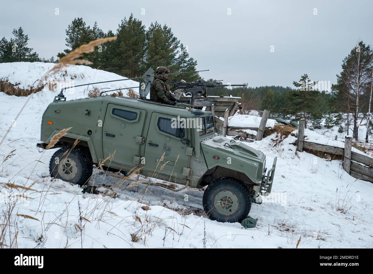 ADAZI, LATVIA, FEBRUARY 2018 - URO VAMTAC Multi-purpose armored vehicle ...
