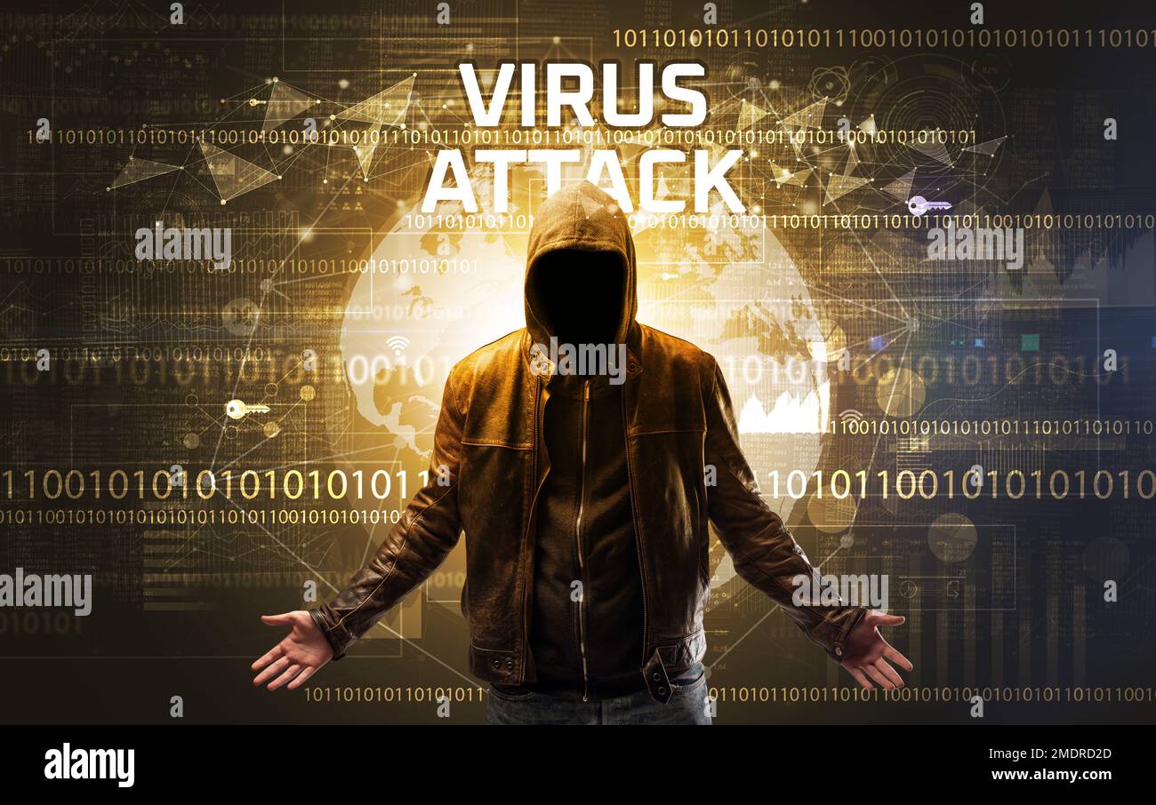 Faceless hacker at work, security concept Stock Photo - Alamy