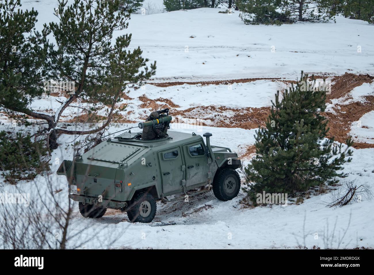 ADAZI, LATVIA, FEBRUARY 2018 - URO VAMTAC Multi-purpose armored vehicle ...