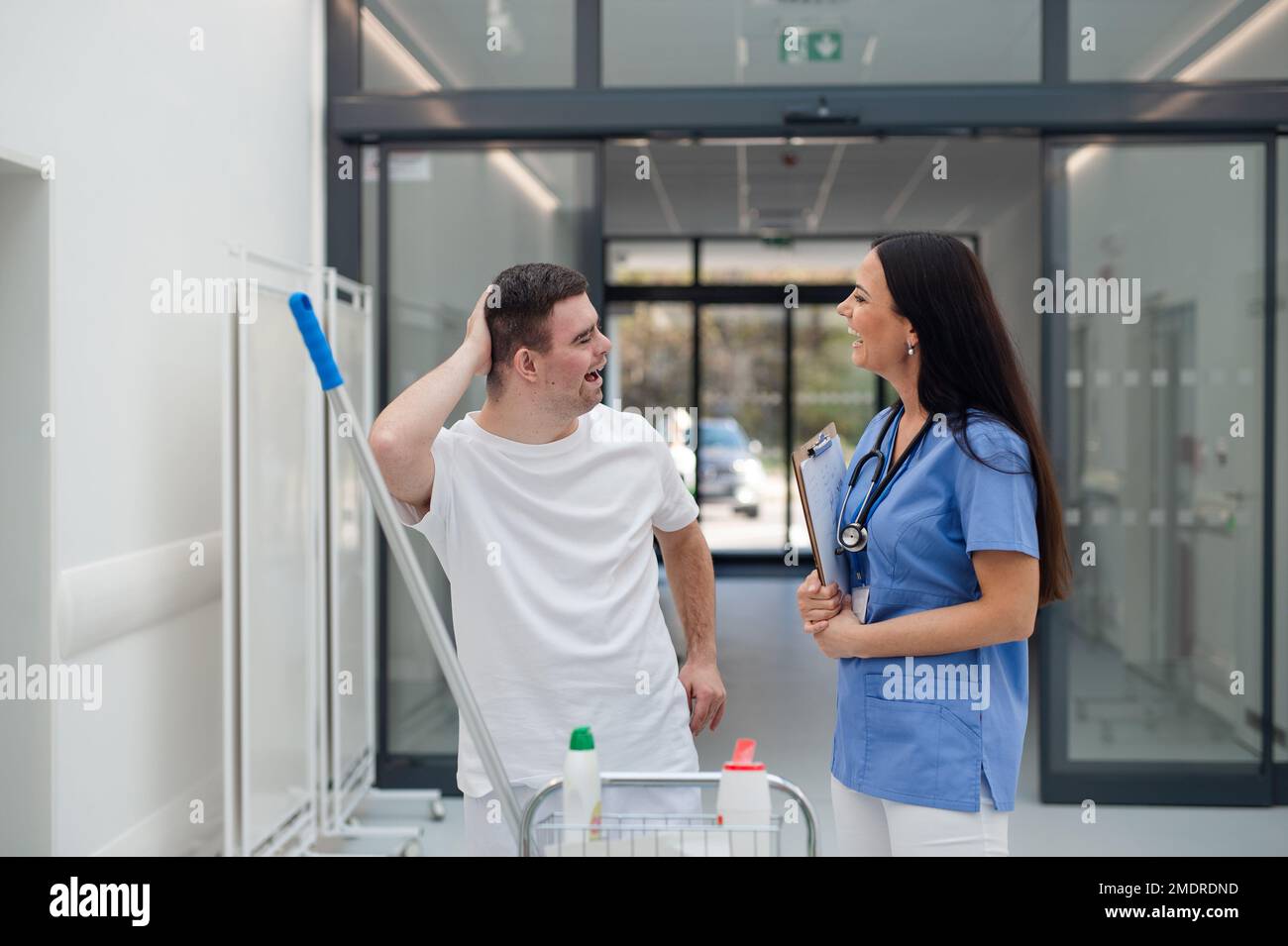 Nurse man talking team hi-res stock photography and images - Alamy