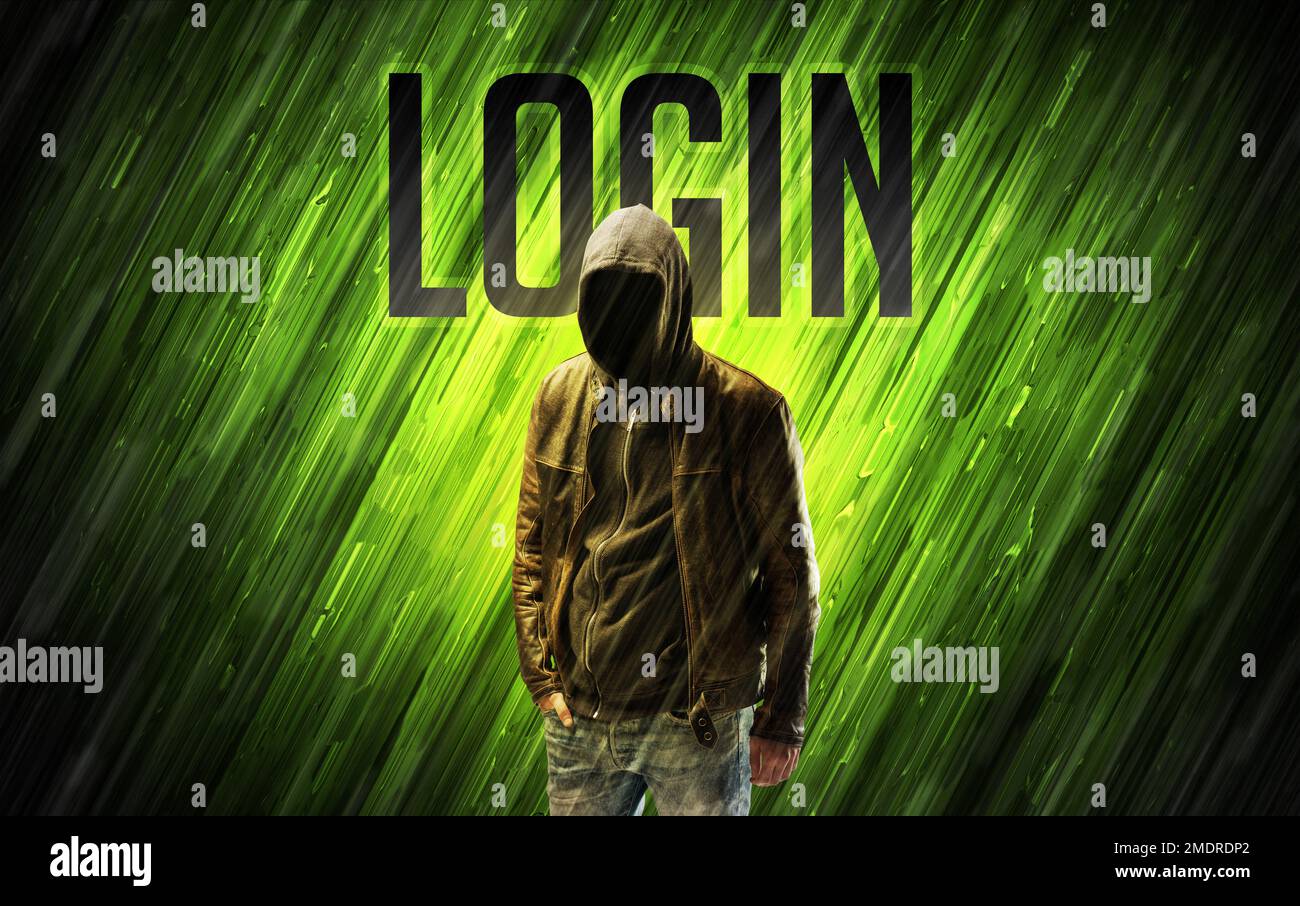 Mysterious man with security concept Stock Photo - Alamy