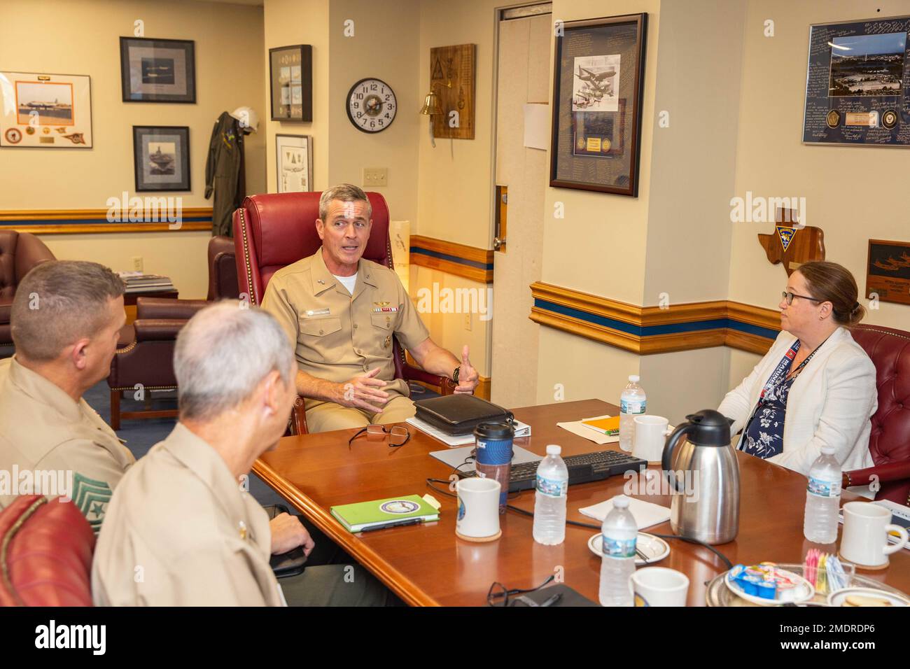 Rear Adm. Pete Garvin, center, commander, Naval Education and Training ...